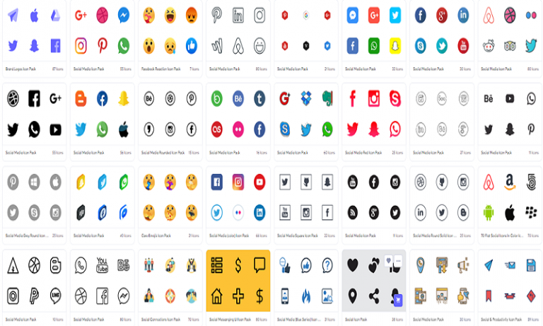 Free Social Media Icons Sets For Your Design | Top 43 Resources